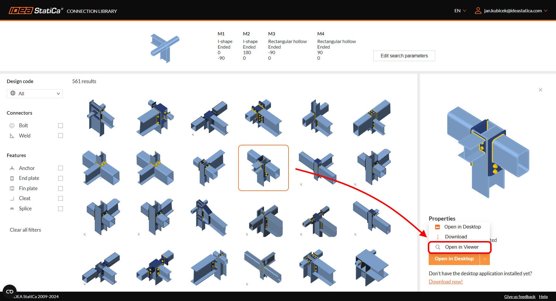 The UI of the IDEA StatiCa Viewer tool | IDEA StatiCa